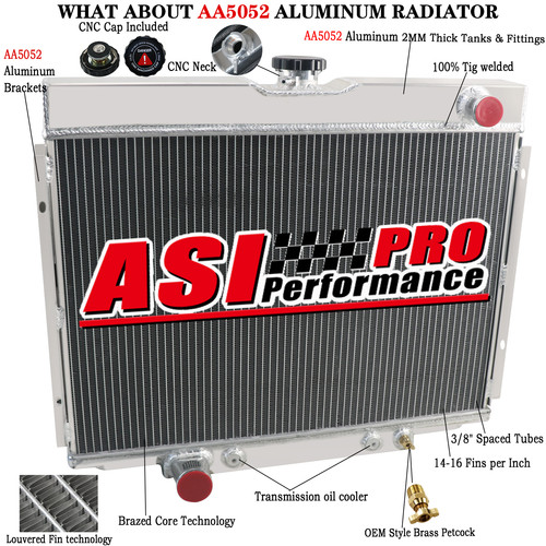 3 Rows Aluminum Radiator For 1967-1970 Ford Mustang Ranchero 390 428 ...