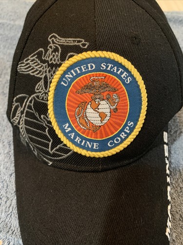 USMC UNITED STATES MARINE CORPS BLACK RED USMC Patch Baseball Hat patch ...