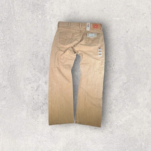 NWT Levis 501 Original Fit Stretch Tan Button Fly Denim Jeans Size ...