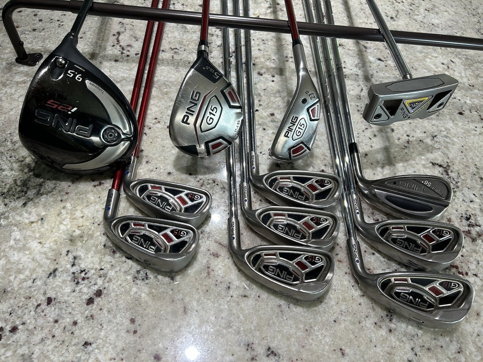 PING G15 Complete Golf Set Driver Wood Hybrid Irons Putter Reg Flex ...