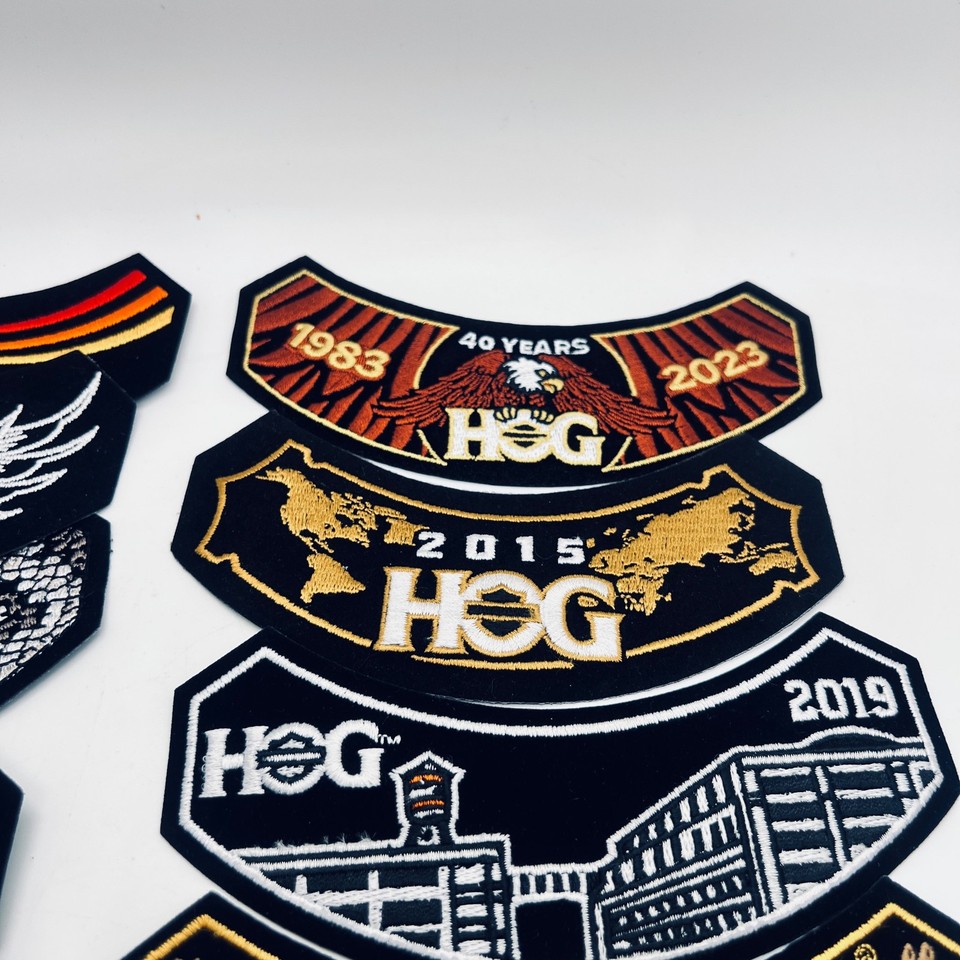 Harley Davidson HOG Patches Collection Set 10pcs Various Years Sizes ...