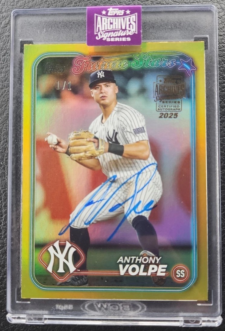 2025 Topps Archives Signature Series Anthony Volpe 1/1 gold foil ...