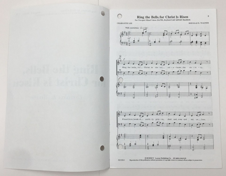 Ring The Bells For Christ Is Risen 2 Part Piano Handbells Sheet Music ...