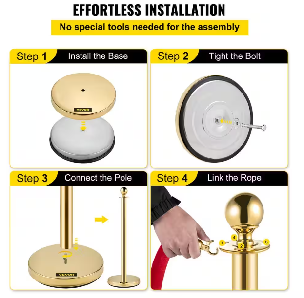 Ropes and Posts Red Velvet Stanchion with Ball Top Barrier Stainless ...