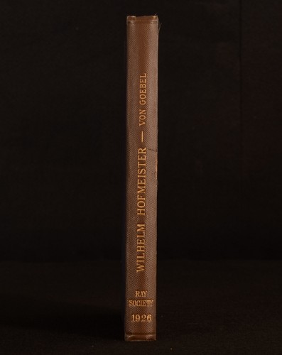 1926 Wilhelm Hofmeister Botanist Karl Goebel Illustrated First Edition ...