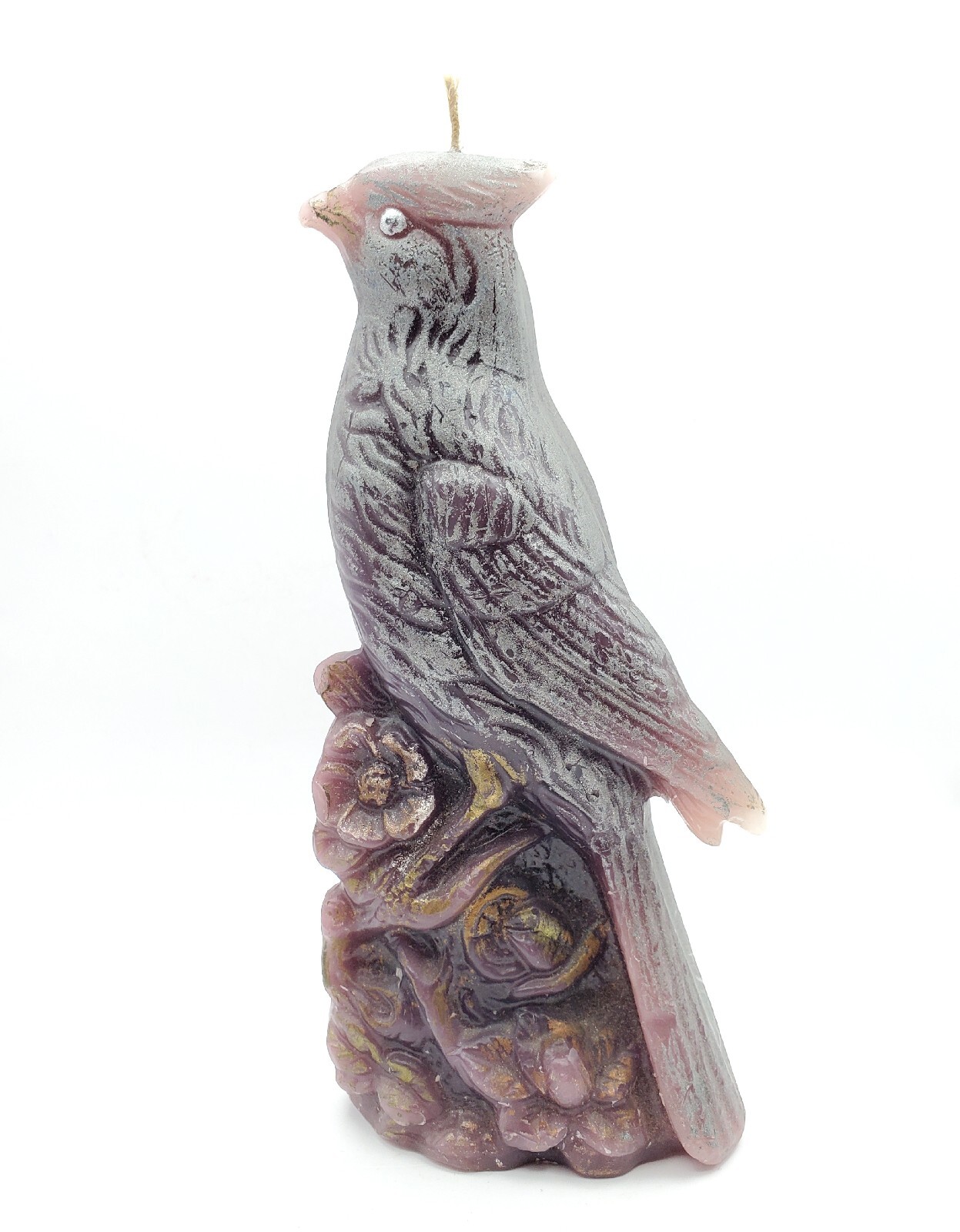 Vintage Figural Cardinal Candle Bird Shaped Candle Christmas Dark Red 7 ...