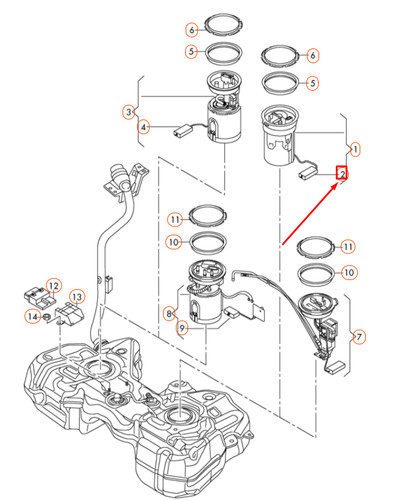 Audi Q3 8U Left Fuel Gauge Sensor 5N0919673S Original | OE