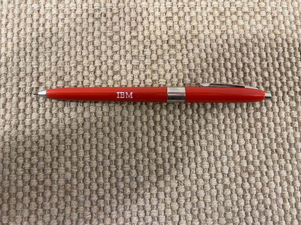 Vintage 1950’s IBM Logo Advertising Ruwe USA Cherry Red Pen RARE ...