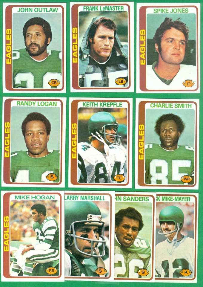 1978 TOPPS PHILADELPHIA EAGLES TEAM SET JAWS CARMICHAEL HERMAN EDWARDS ...