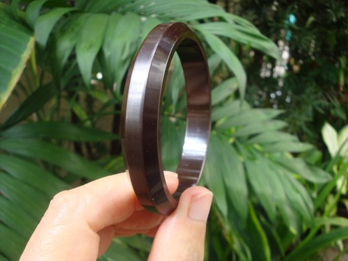 Vintage 1/2" Bakelite Bracelet; Beveled Sides; Solid Dark Chocolate ...