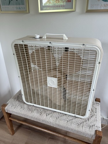 🍊Vintage 1970s Robeson 20" 3-Speed Metal Box Fan Beige WORKS! | eBay