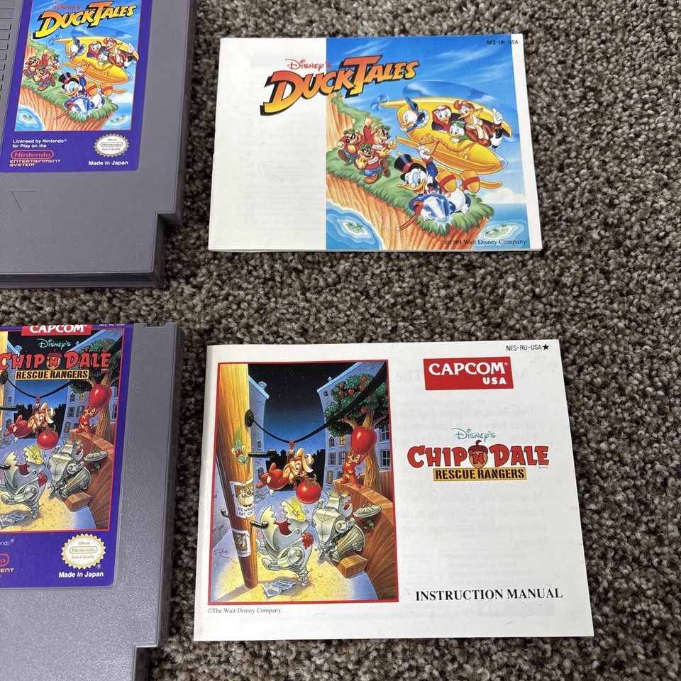 Nintendo NES DuckTales And Chip N Dale With Manuals And Sleeves Tested ...