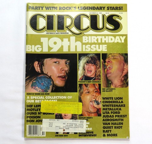 Circus Magazine October 1988 80's Heavy Metal Music Joe Elliot ...