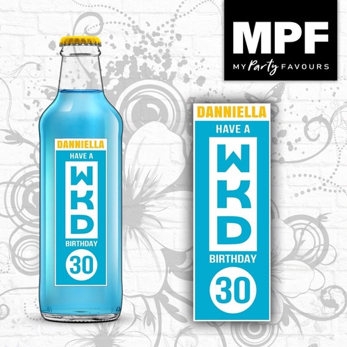 Personalised WKD Birthday Bottle Label Sticker 275ml - SMALL - 6 Styles ...