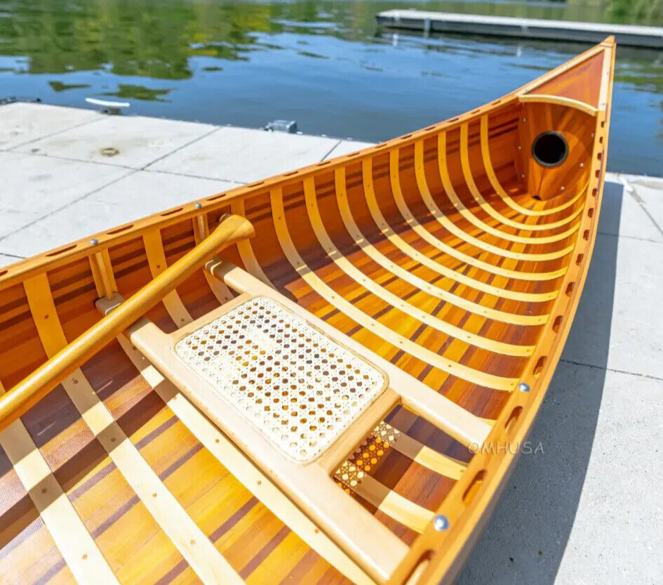 Large Display Cedar Strip Built Canoe 10' Wooden Model Boat Woodenboat ...