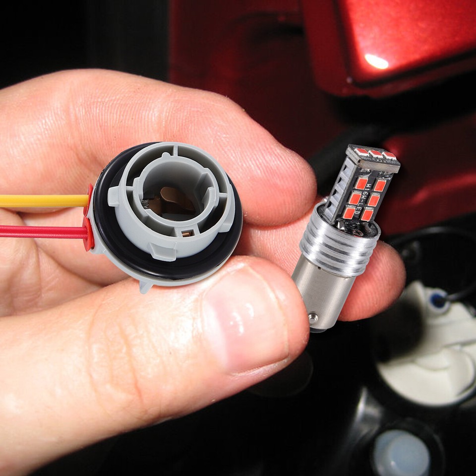 Lot 1157 2357 LED Pig Tail Plug Stop Brake Turn Light Bulb Socket ...