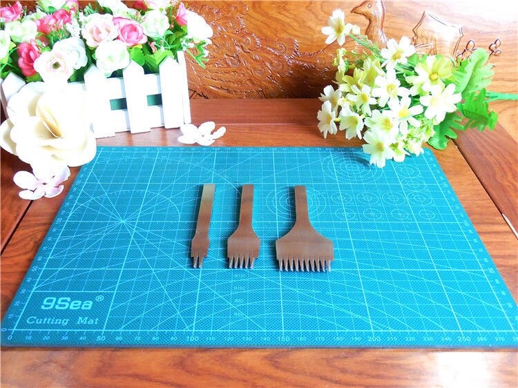 3.85mm French Style leather Craft Stitch Lacing Punch Chisel Tool Kit ...