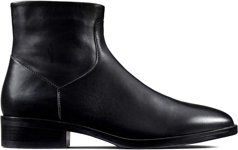 Clarks Ladies Black Leather Boots Pure Rosa Fashion Boot Black Leather ...