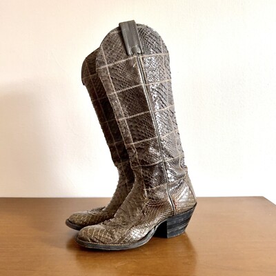 Vintage Nocona Snake Skin Cowboy Boots Python Women’s Rodeo Western ...