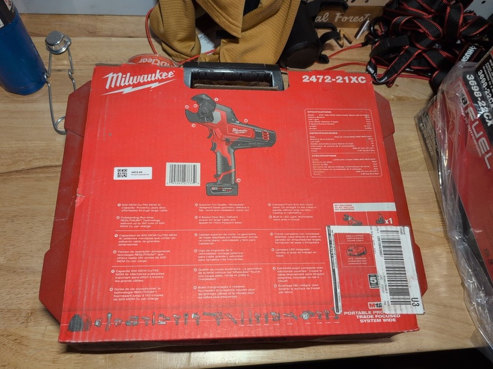 Milwaukee 2472-21XC M12 600 Mcm Cable Cutter - Red 45242277339 | eBay