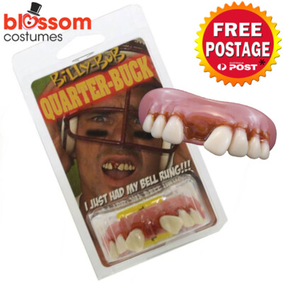 AS282 Billy Bob Quarter Buck Fake Buck Teeth Costume Joke Funny Gag ...
