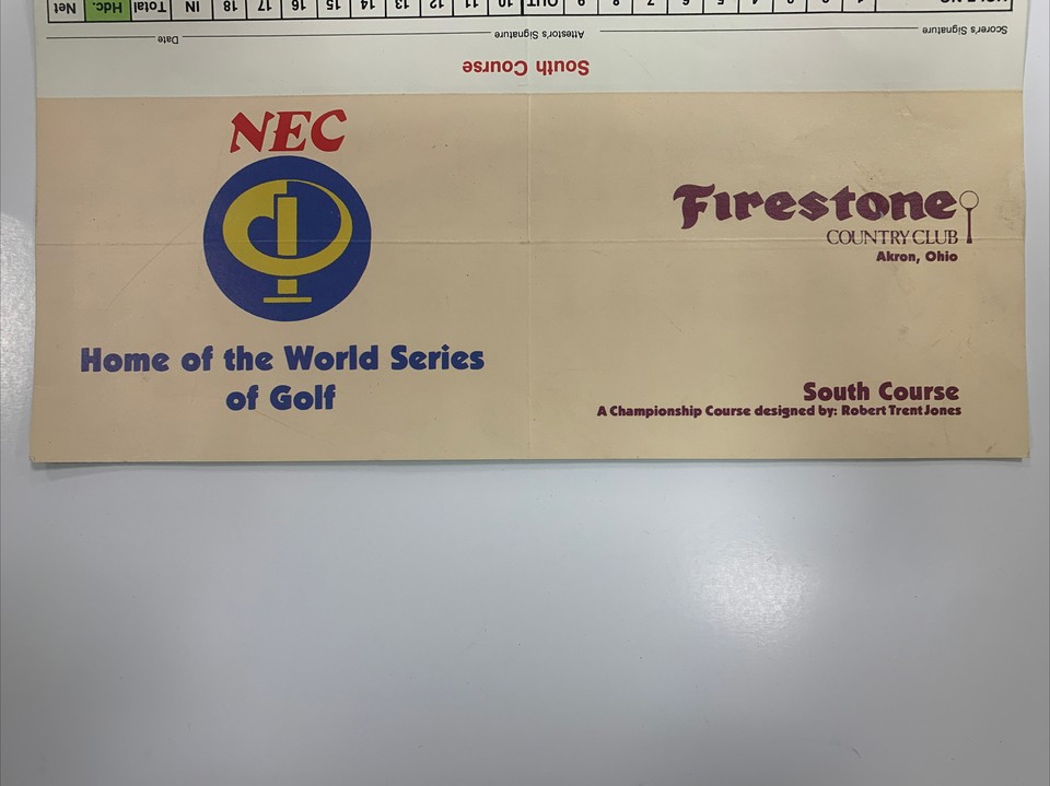 Vintage Golf Scorecard - FIRESTONE COUNTRY CLUB South Course - Early ...