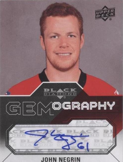 2011-12 Upper Deck Black Diamond - Gemography John Negrin #GEM-JN (AU ...