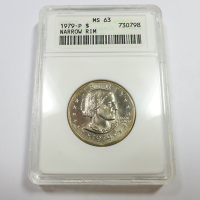 1979 P ANACS Soap Box MS63 - Narrow Rim Susan B. Anthony Dollar SBA $1 ...