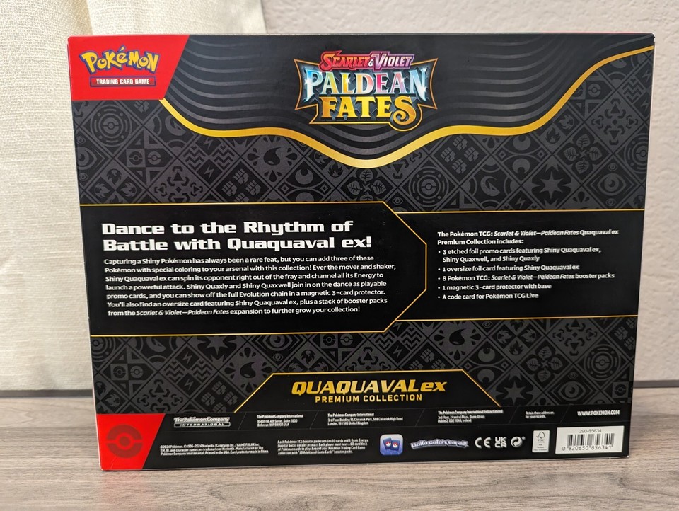 Pokemon TCG: Paldean Fates Quaquaval EX Premium Collection Factory ...