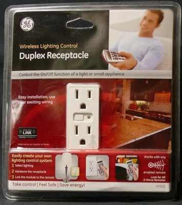 GE Wireless Lighting Control Duplex Receptacle 45605 | eBay