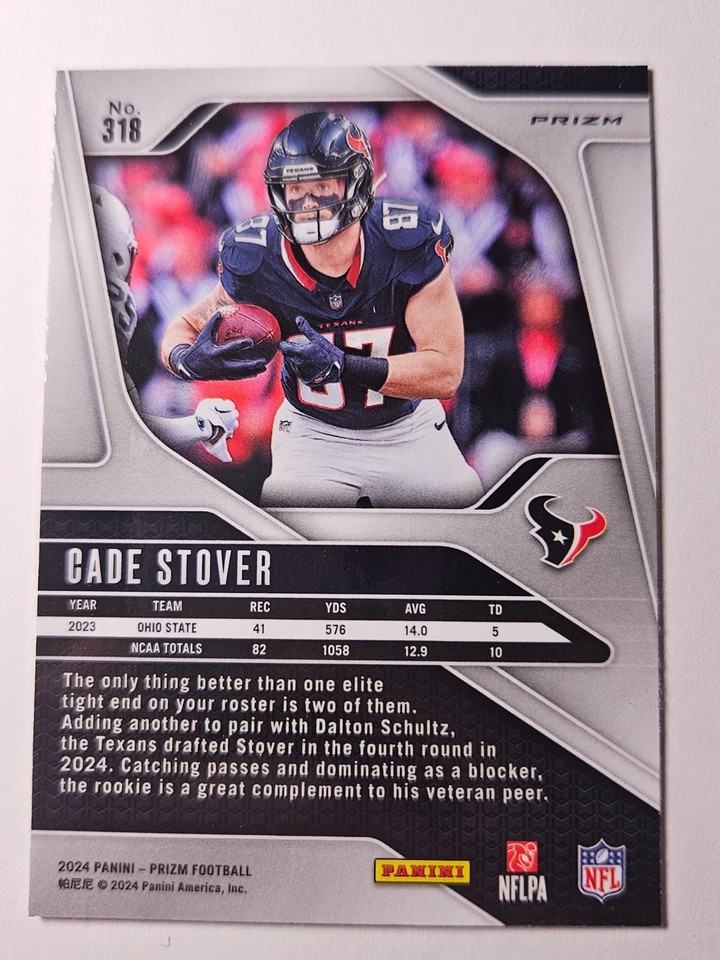 2024 Panini Prizm Cade Stover Silver Prizm #318 (RC) Houston Texans | eBay