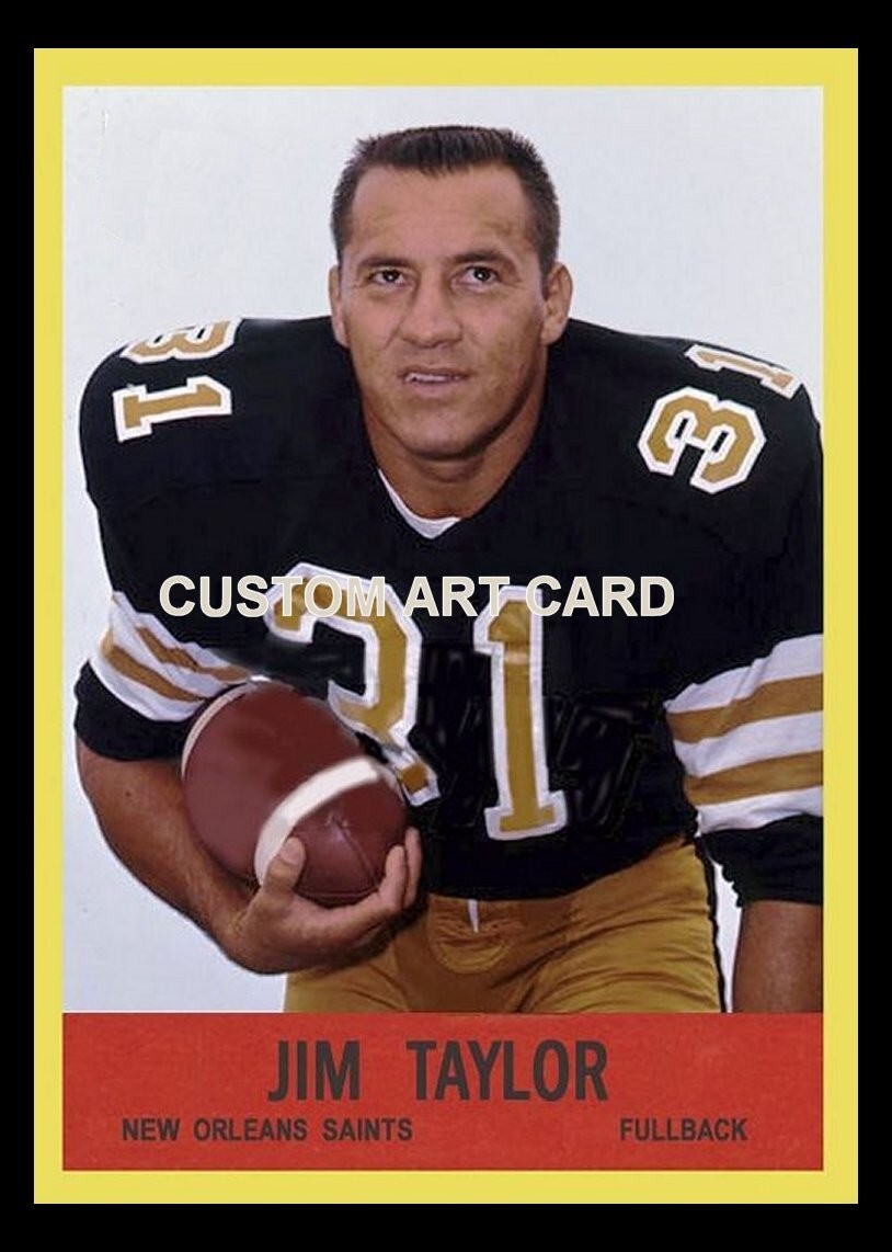 Jim Taylor New Orleans Saints 1967 Style Custom Football Art Card | eBay