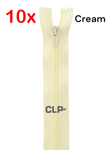 Nylon Zips No3 Closed End 6" - 24" Multi 22 colours Wholesale 10 zips ...