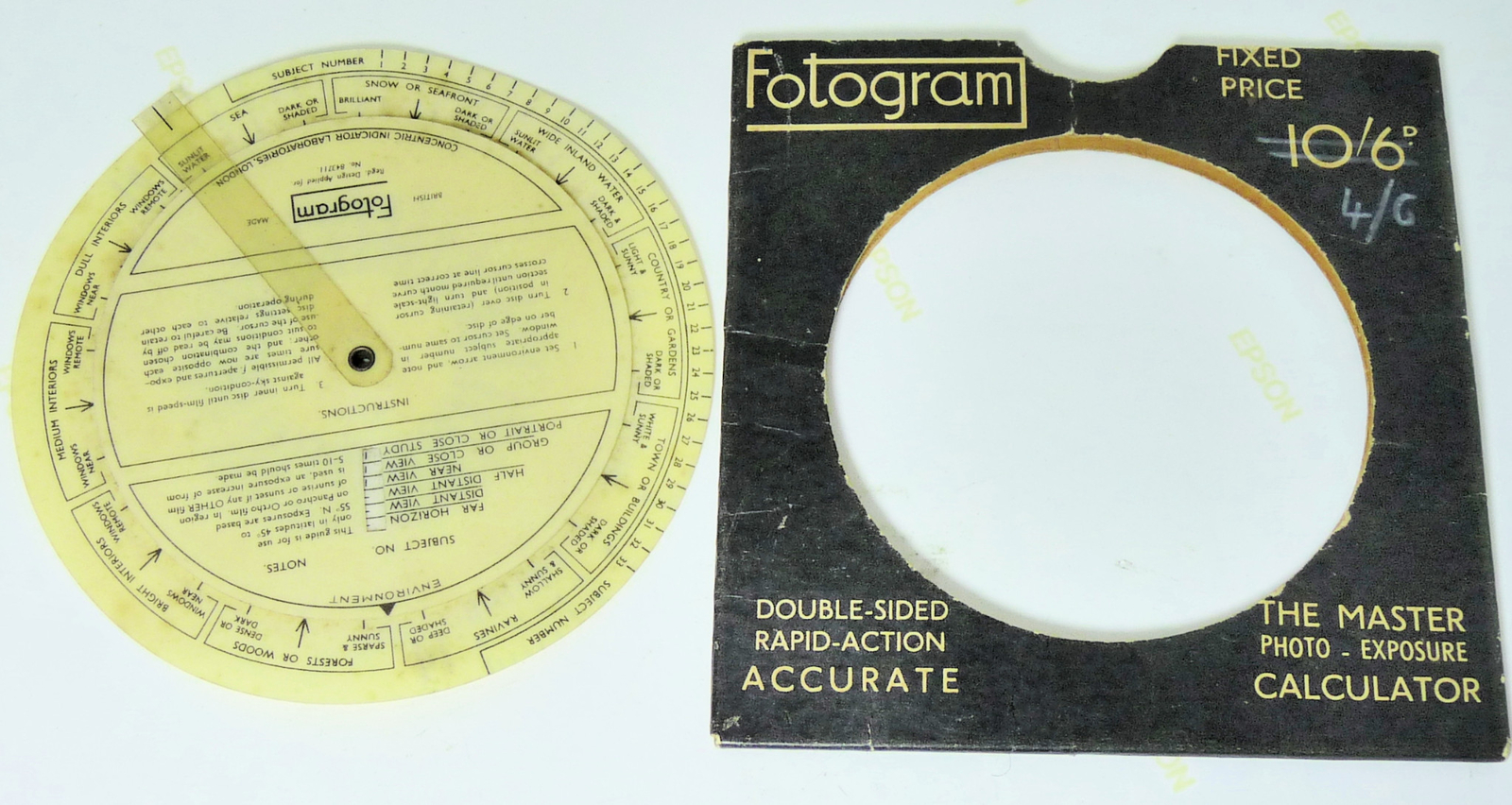 FOTOGRAM DISC CALCULATOR ENGLAND LIGHT EXPOSURE1930 w case | eBay