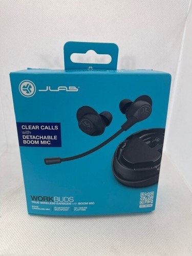 JLab Work Buds In-Ear True Wireless Earbud Headset Detachable Noise ...