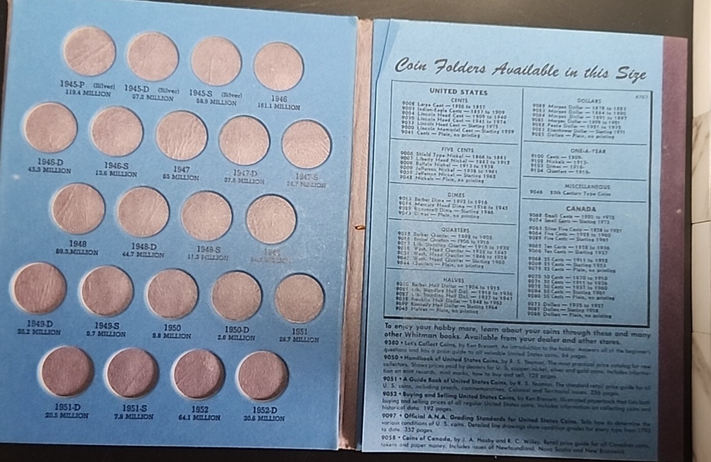Jefferson Nickels Washington Quarters Album Coin Folders Whitman Vol #1 ...