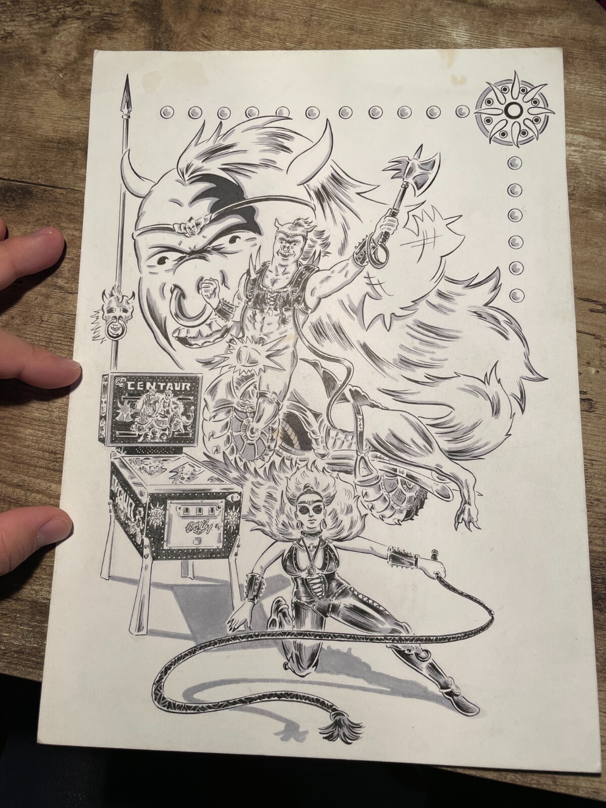 Original Comic Art - Centaur Pinball Comic - Splash Page - Signed ...