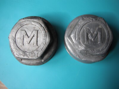 Antique Maxwell "M" Threaded Grease Caps, Hub Caps, Two Aluminum Axle ...
