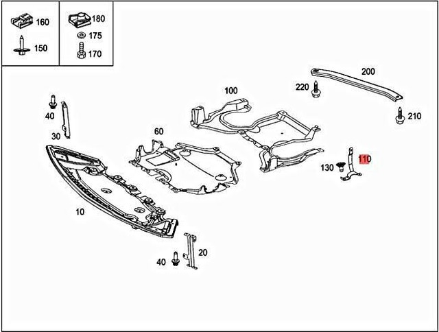 Mercedes-Benz 2045240640 Genuine OEM Rear Shield Bracket for sale ...