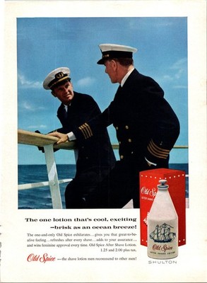 Old Spice Print Ad 1963 Two Naval Officers On Board Ship | eBay