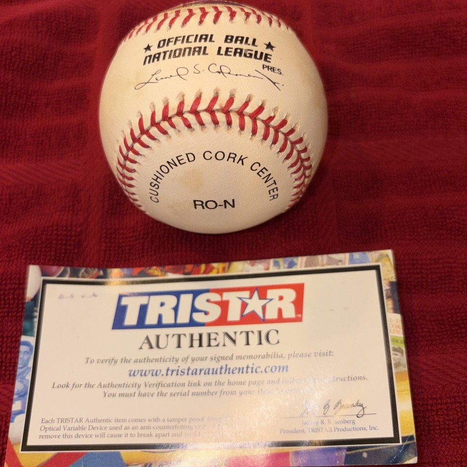 Robin Roberts Signed OML Baseball w/ HOF 76 Inscription Tristar ...