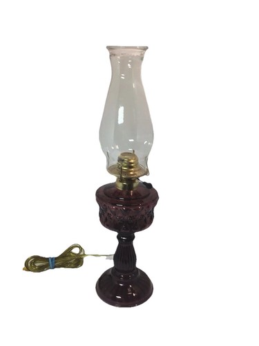 Elegant Antique Reproduction Oil Lamp,Corded Electric,plum,19 In Tall ...
