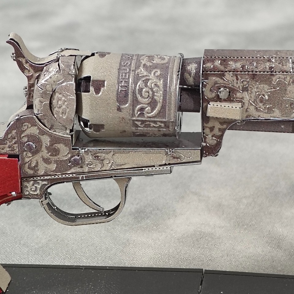 Mini Ornate THE US .36 Colt Navy Style Revolver Replica Model + Display ...