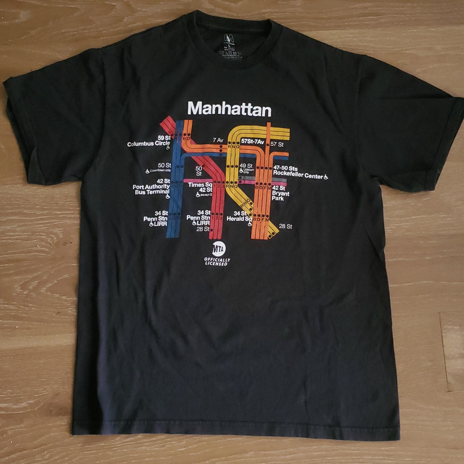 MTA Metroline Manhattan Subway Line Map T Shirt Mens … - Gem