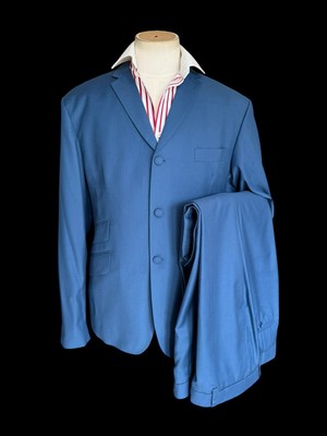 Crown & Jester Modclothin Blue Suit 46L / W39 X 31” Mod Ska 60’s Style ...