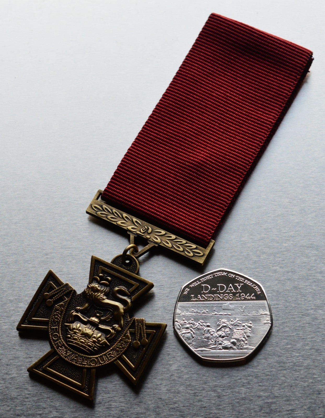 British Victoria Cross Service Medal & Silver WW2 D-Day Landings ...