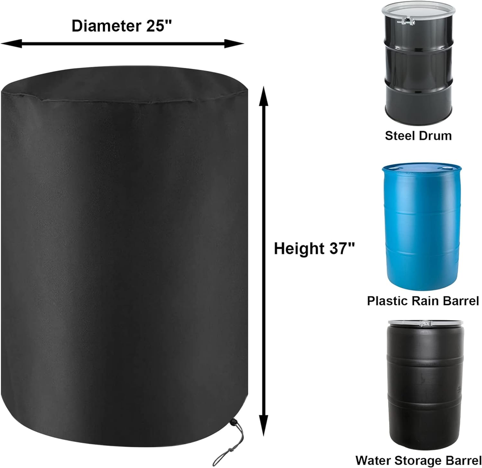55 Gallon Drum Water Storage Barrel Waterproof Outdoor Rain Barrel ...