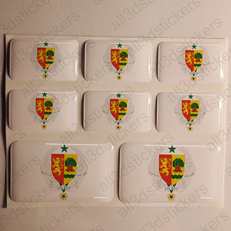 Sticker Senegal Resin Domed Stickers Senegal Coat of Arms 3D Vinyl ...