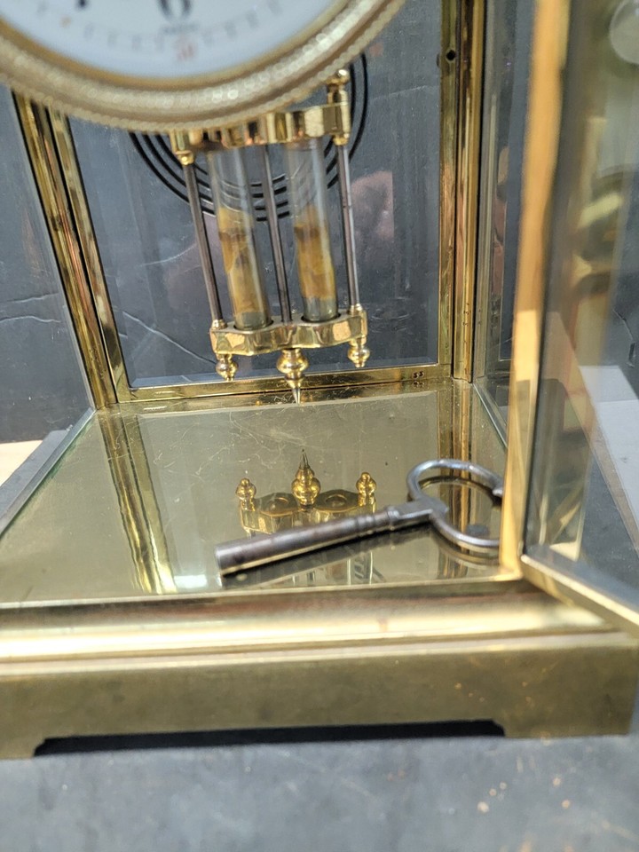 VINTAAGE TIFFANY CRYSTAL REGULATOR MANTEL CLOCK-JAPYS FERER- FRANCE. A ...