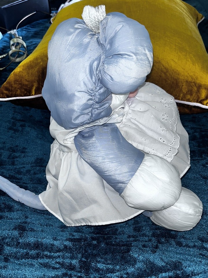 1987 Fisher Price Puffalump Gray Mouse Vintage White Eyelet Apron ...